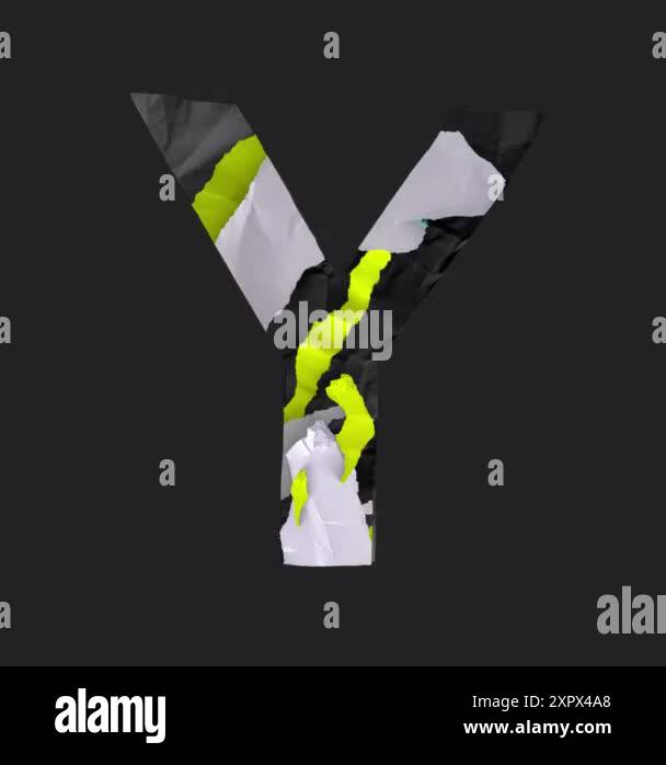 A colourful stop frame motion animated style paper shredded Letter Y ...