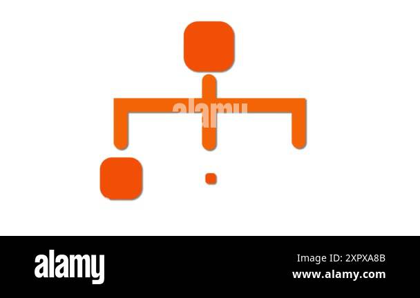 An abstract orange flowchart or organizational chart design with a ...