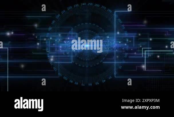 Face Recognition Animation Over Futuristic Interface With Data And User