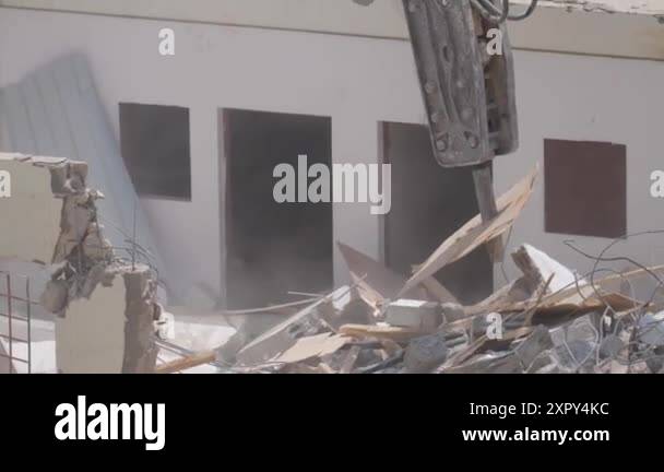 Demolition of residential buildings in Saudi Arabia Excavator loads and ...