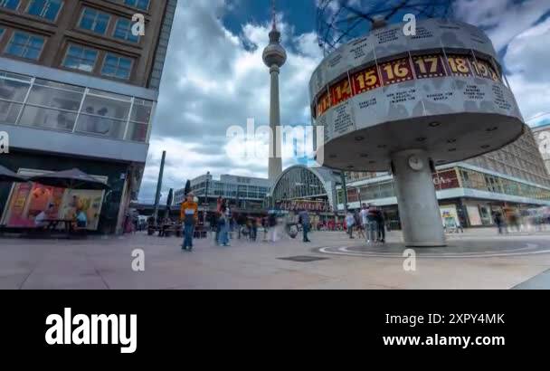 Berlin alexanderplatz with world time clock Stock Videos & Footage - HD ...