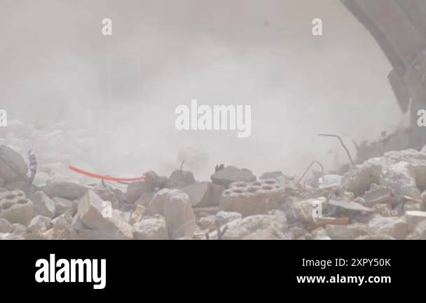 Demolition of residential buildings in Saudi Arabia Excavator loads and ...