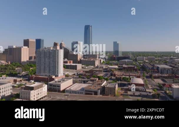 Oklahoma Citys downtown skyline on a clear day from an aerial point of ...