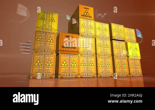 Radioactive waste and nuclear containers cargo with business import ...