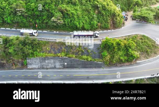 Hue, Vietnam - April 15th, 2024: Aerial view of Hai Van Pass, is an ...