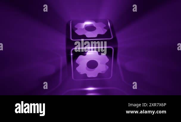CG Iconic cube animation self emitting light rays through Settings ...