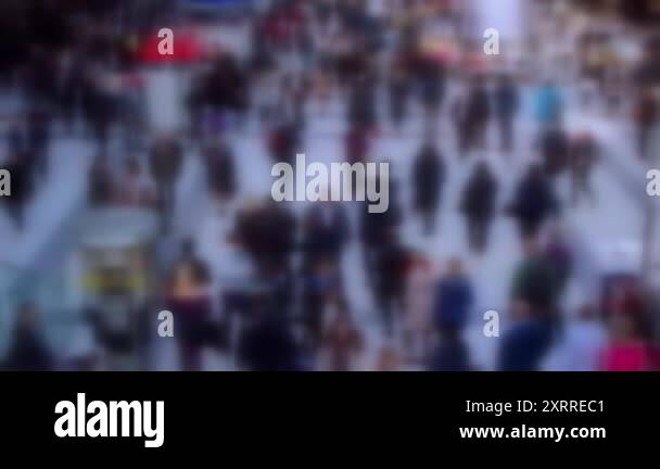 unrecognisable blurred crowd of people low motion Stock Video Footage ...