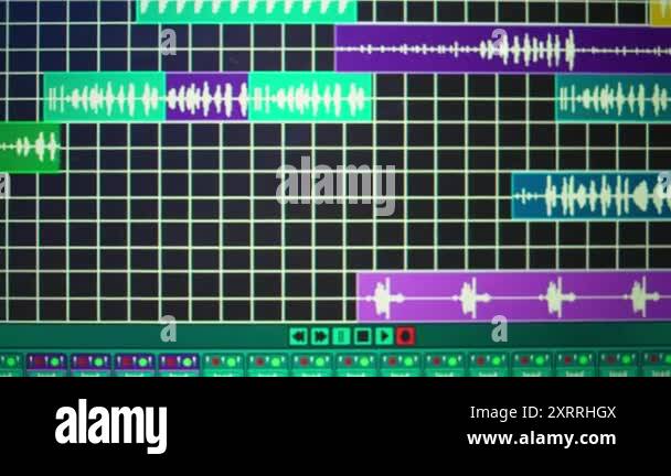 Empty home studio used to create music with electronic console and ...