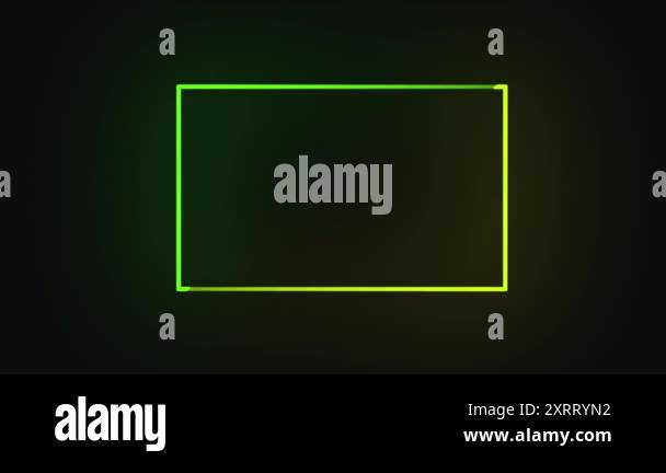 Neon sign in rectangle shape. Bright neon light, illuminated rectangle ...