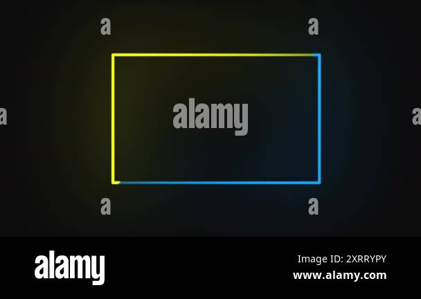 Neon sign in rectangle shape. Bright neon light, illuminated rectangle ...