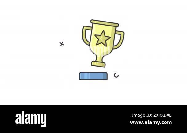 motion graphic of trophy icon animation video, champion symbol animated ...