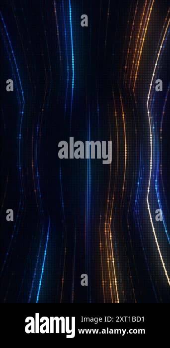 Vertical video - technology background with glowing amber and blue neon ...