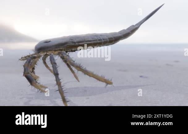 An animation of prehistoric Eurypterid Kokomopterus (Sea Scorpion ...