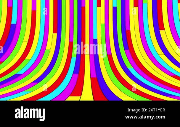 Curved multi-colored lines or slats floating down, seamless loop ...
