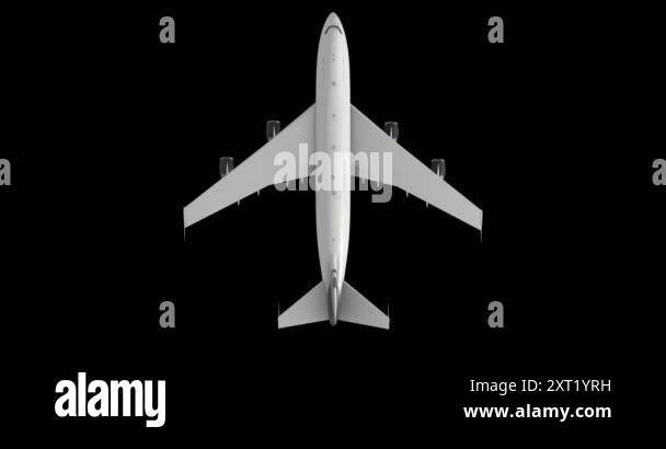 Airplane flight. Passenger or cargo plane tilts and maneuvers in flight ...