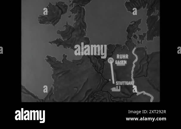 An animated map shows countries and industrial production in Europe in ...
