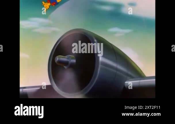 1943. Vintage animated film, a gremlin tricks Bugs Bunny into falling ...