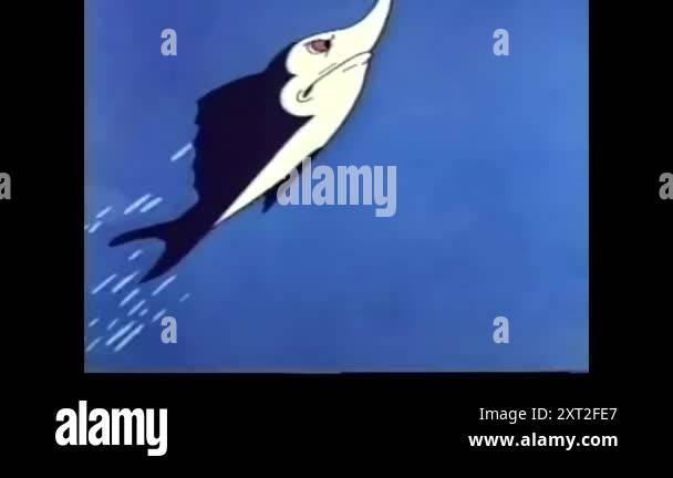 USA - 1945 - In this animated film, a cat and duck in a flying boat use ...
