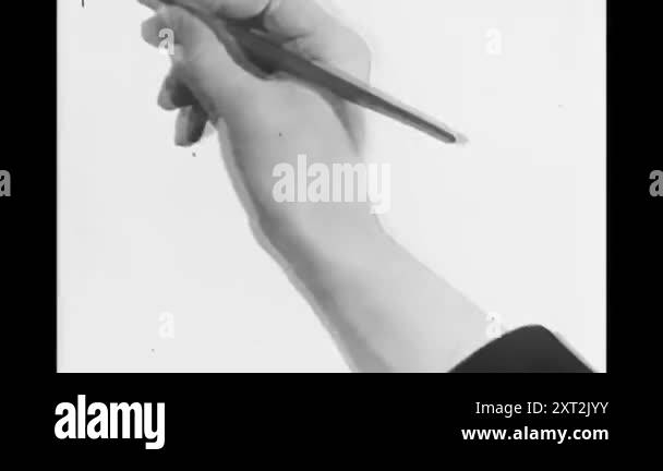 USA. 1924. Vintage animated film, an animator begins drawing Koko the ...