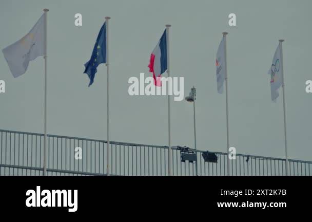 Decorating Paris city with Olympic symbols and the 2024 Olympic colors ...