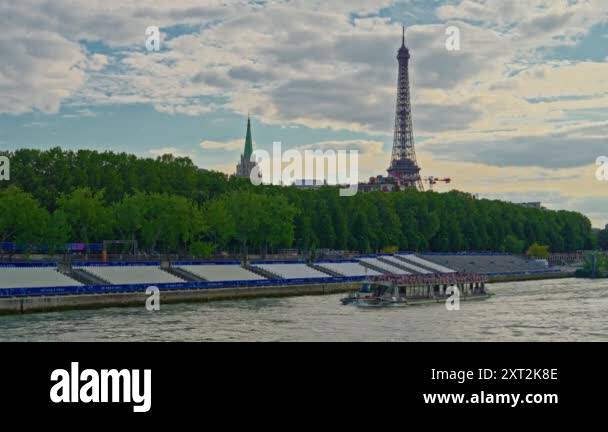 Decorating Paris city with Olympic symbols and the 2024 Olympic colors ...