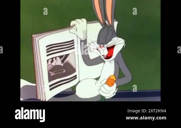 1943. Vintage animated film, a gremlin almost tricks Bugs Bunny into ...
