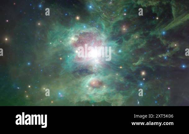 The Orion nebula exploration on deep space. 4K Flight Into the Orion Nebula also known as ...