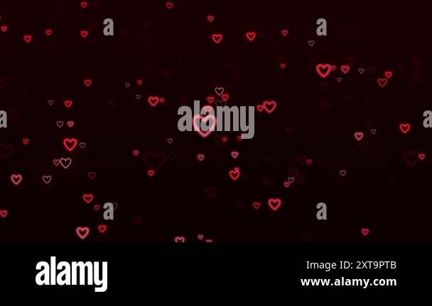 Hearts Flying Background Video Loop Animation. Flying romantic red and ...