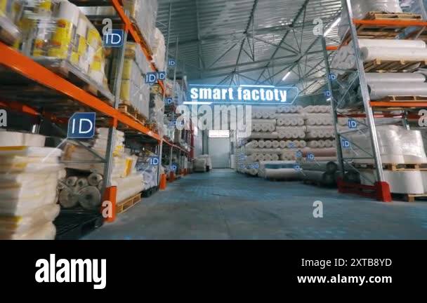 Visualization of smart factory inside. Smart factory inside concept ...