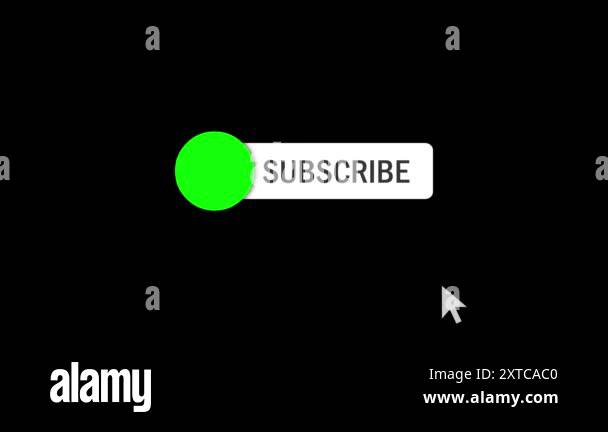 Animated subscribe button green screen logo and black background 4k ...