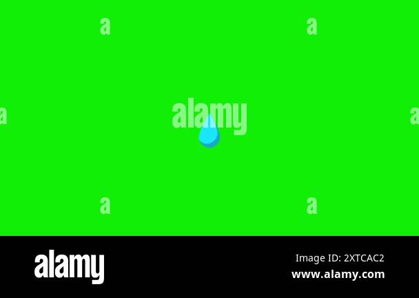 2d cartoon water liquid drop animation green screen background 4k Stock ...