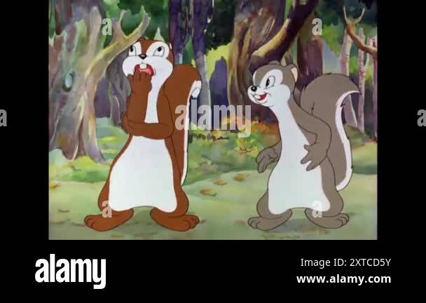 1939 - In this animated film, two big squirrels bully a smaller one ...