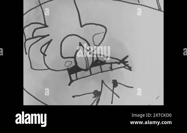 An animation shows the progression of technology from caveman days to ...