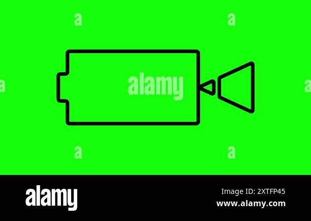 Record button icon. Animated on a green chromakey background. Video ...