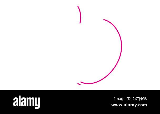 Animated magenta linear apple is drawn. Line pink symbol of fruit ...