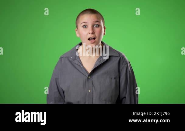 Portrait of gender fluid non binary young woman 20s years old posing ...