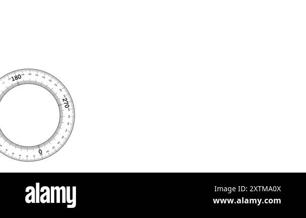 Protractor circle to measure geometrical angles and coordinates ...