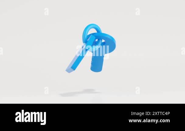 3d icon of key and house isolated background, looping animation Stock ...