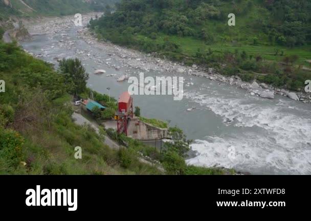 July25th2024, Himachal Pradesh, India. Bypass canal releasing excess ...