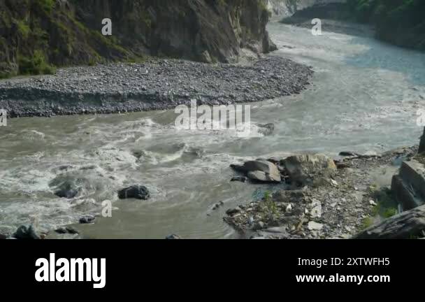 The Ravi River meandering through lush landscapes and valleys of ...