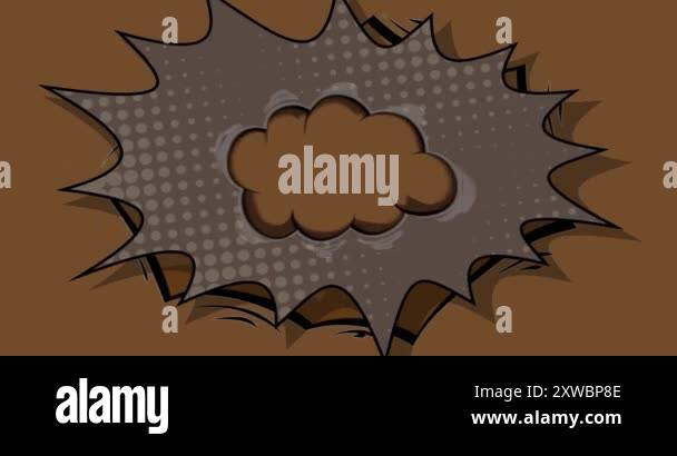 Cartoon gray and brown comic book background animation. Retro comics ...