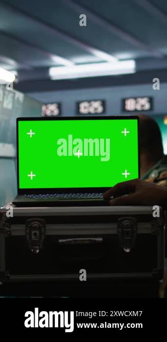 Vertical video Army telecommunication systems operator using green ...