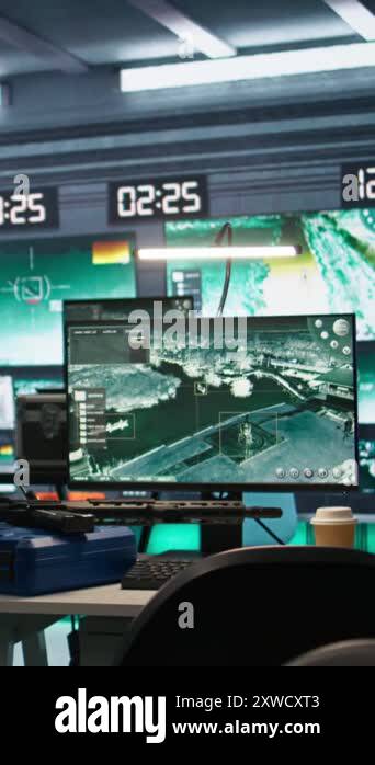 Vertical video Advanced technology in army command center housing ...
