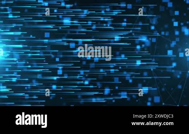 Abstract blue digital background. Visualization of big data particle flow or network connection ...