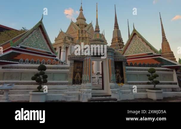This image captures the intricate details of a temples architecture at ...