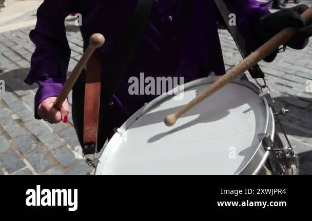 the spanish town of calanda in spain where thousdands of people drum ...
