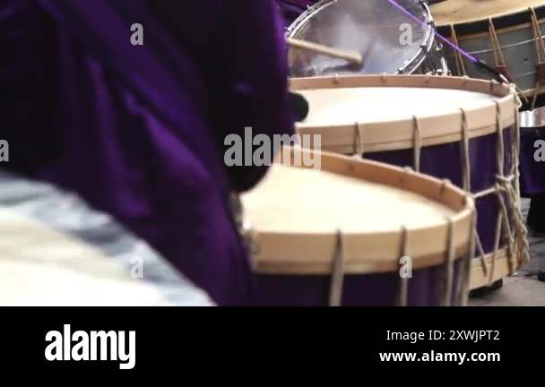 the spanish town of calanda in spain where thousdands of people drum ...