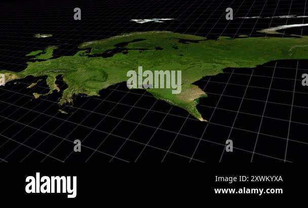Map, land grid and graphic of world aerial view for topography ...