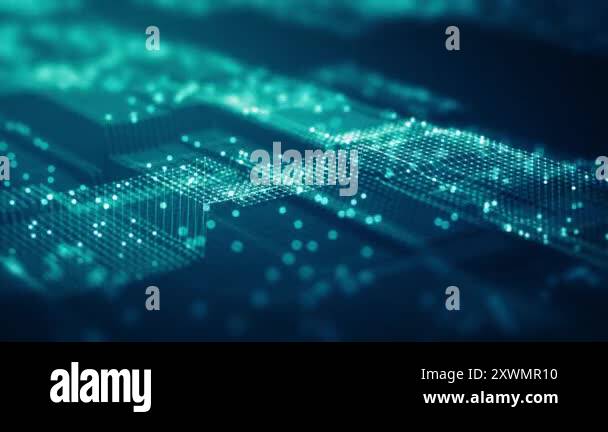 Big data technology background. Motion of digital data flow. Transferring of big data ...