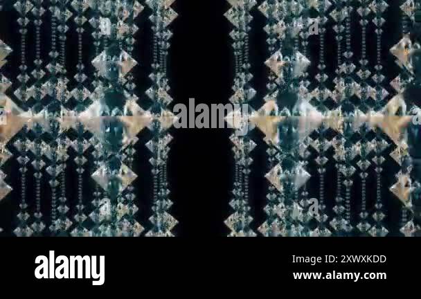 A detailed video featuring an intricate diamond pattern with reflective ...